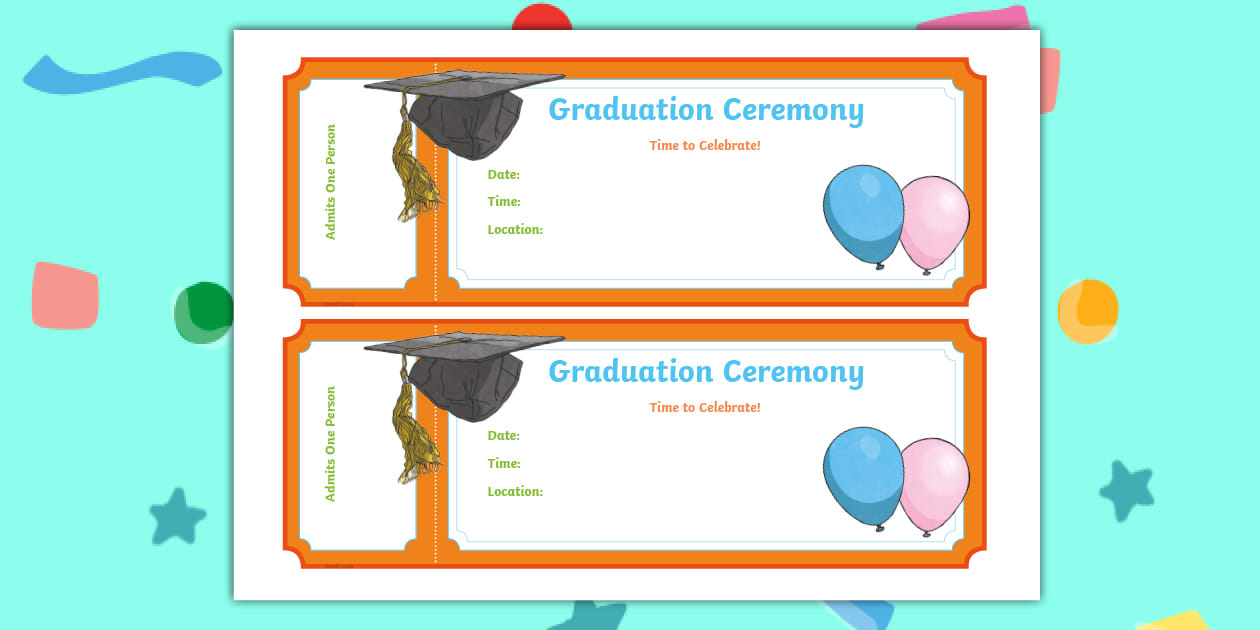 Class Graduation Ticket - End of Year (teacher made)