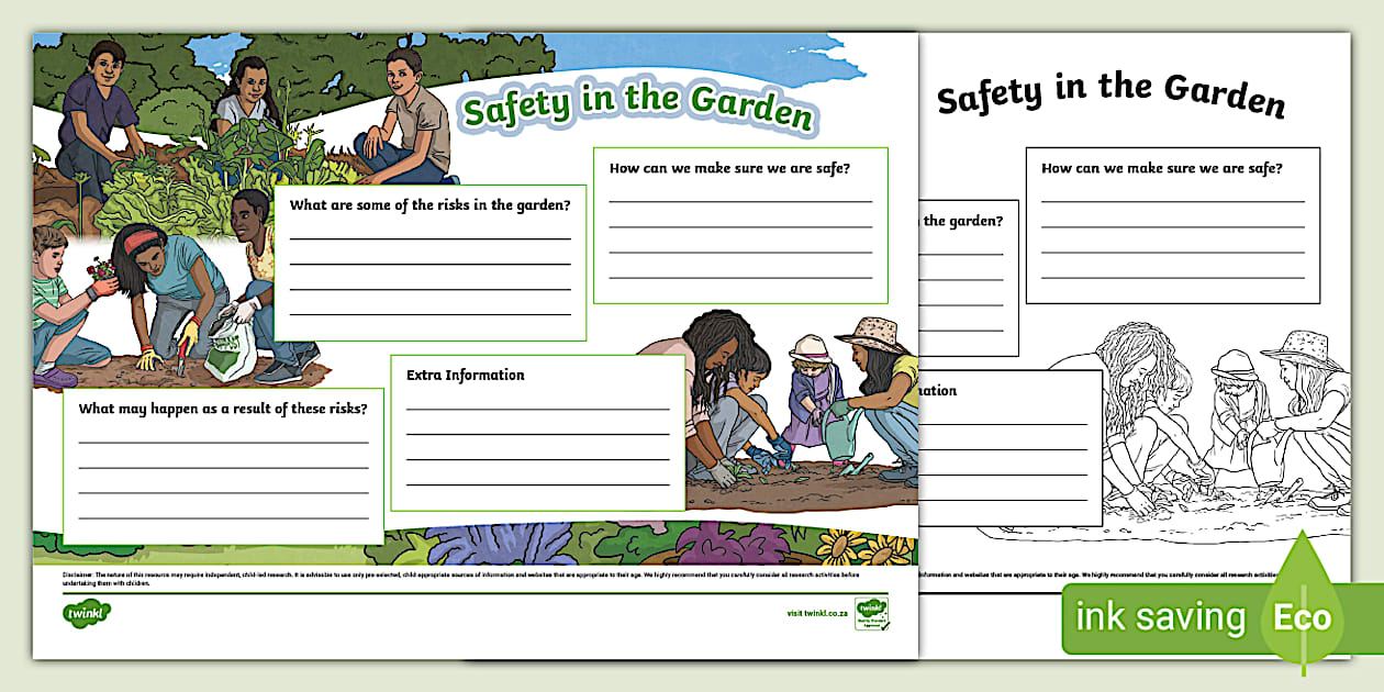 Safety in the Garden Fact File Template - Twinkl