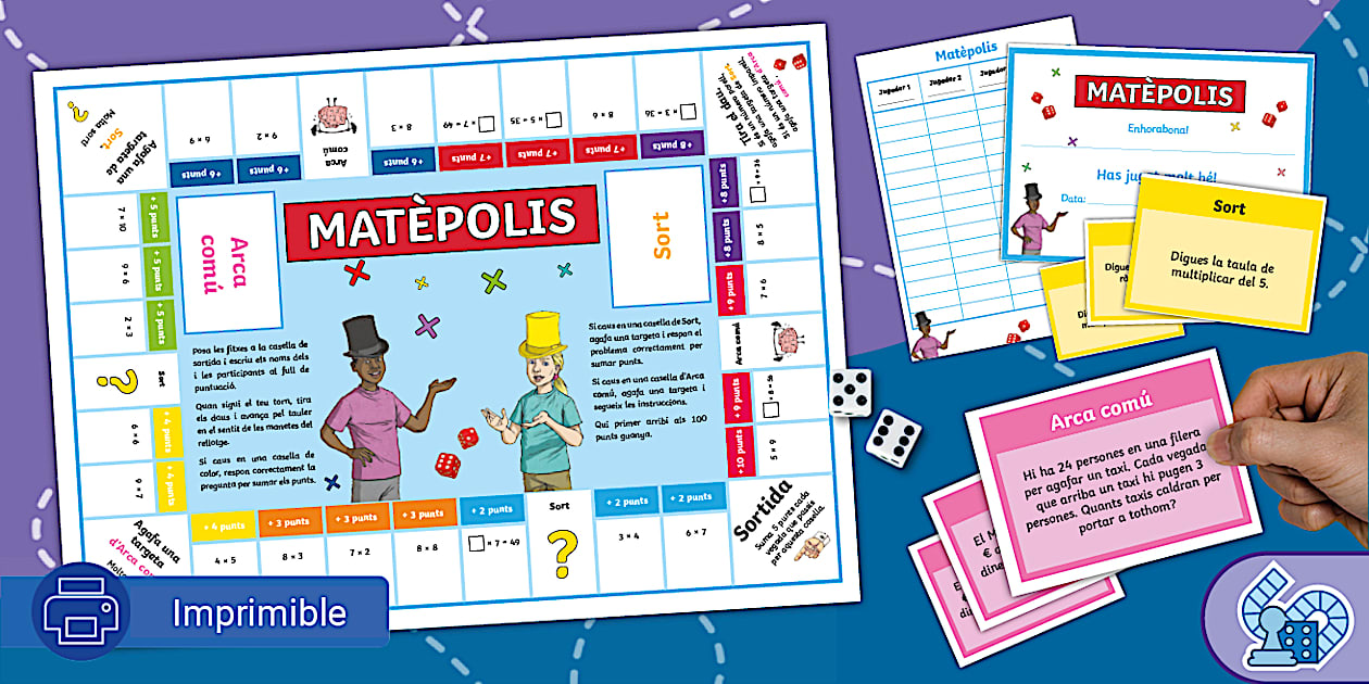 Joc de taula: Matèpolis - Català (teacher made) - Twinkl