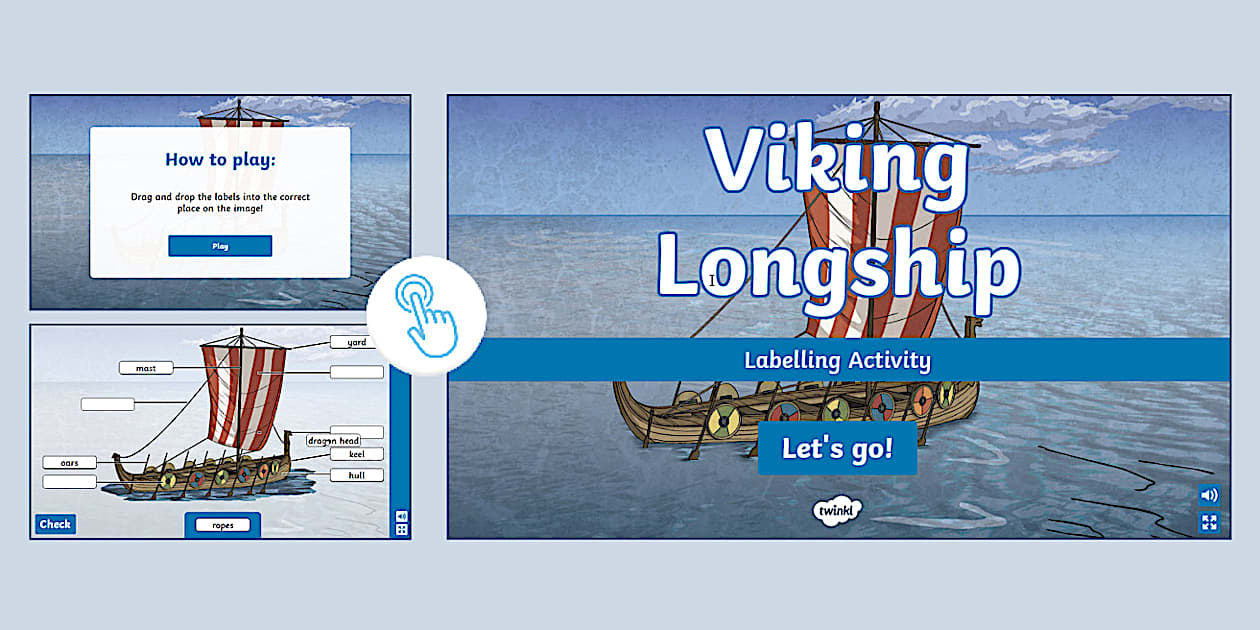 Viking Longship Interactive Labelling Activity - Twinkl