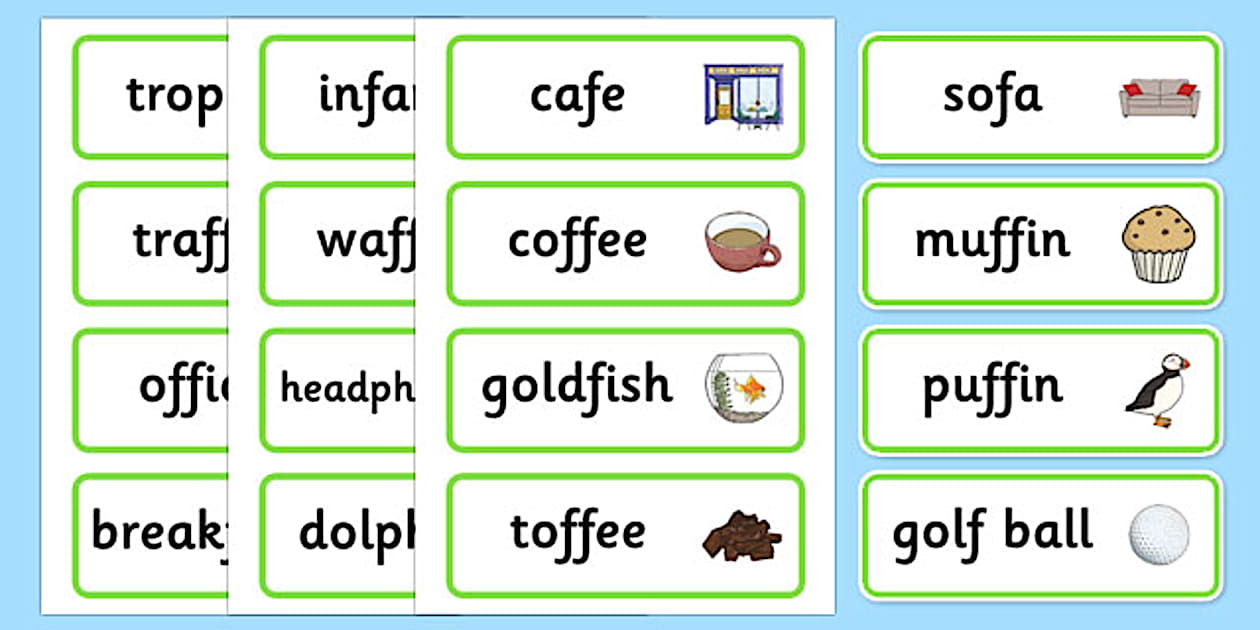 Editable Medial f Word Cards (teacher made) - Twinkl