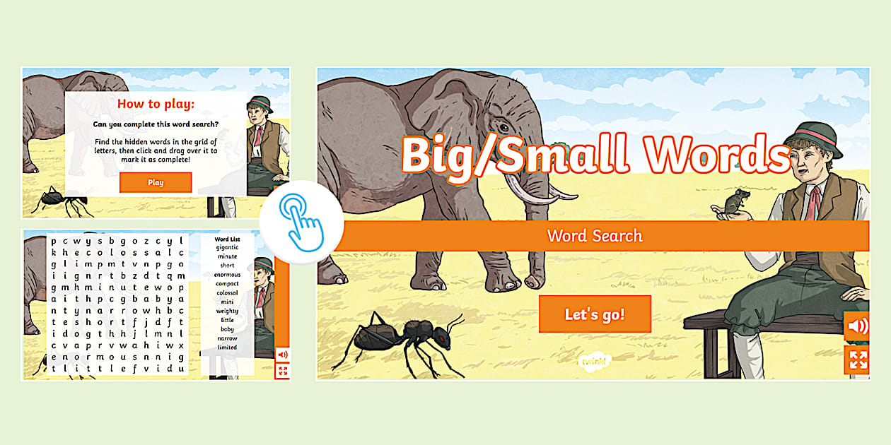 Big/Small Words Word Search (teacher made) - Twinkl