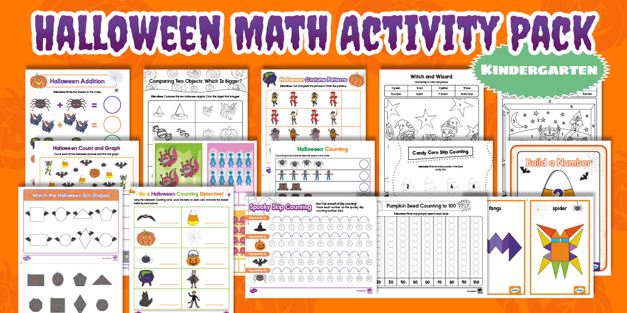 Kindergarten Halloween Math Activity Pack (Teacher-Made)