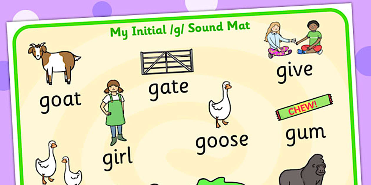 Initial g Sound Mat (teacher made) - Twinkl