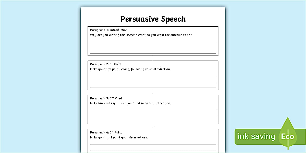 Writing a Persuasive Speech | Template | Primary Resources