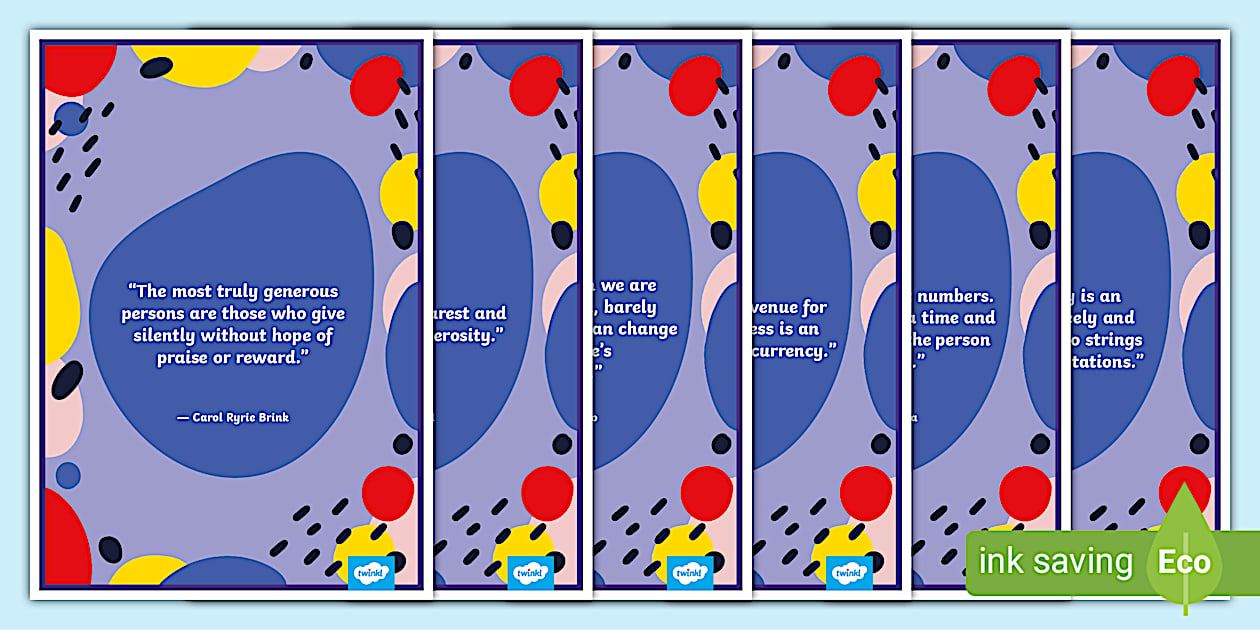 Famous Quotes About Generosity Posters - Twinkl