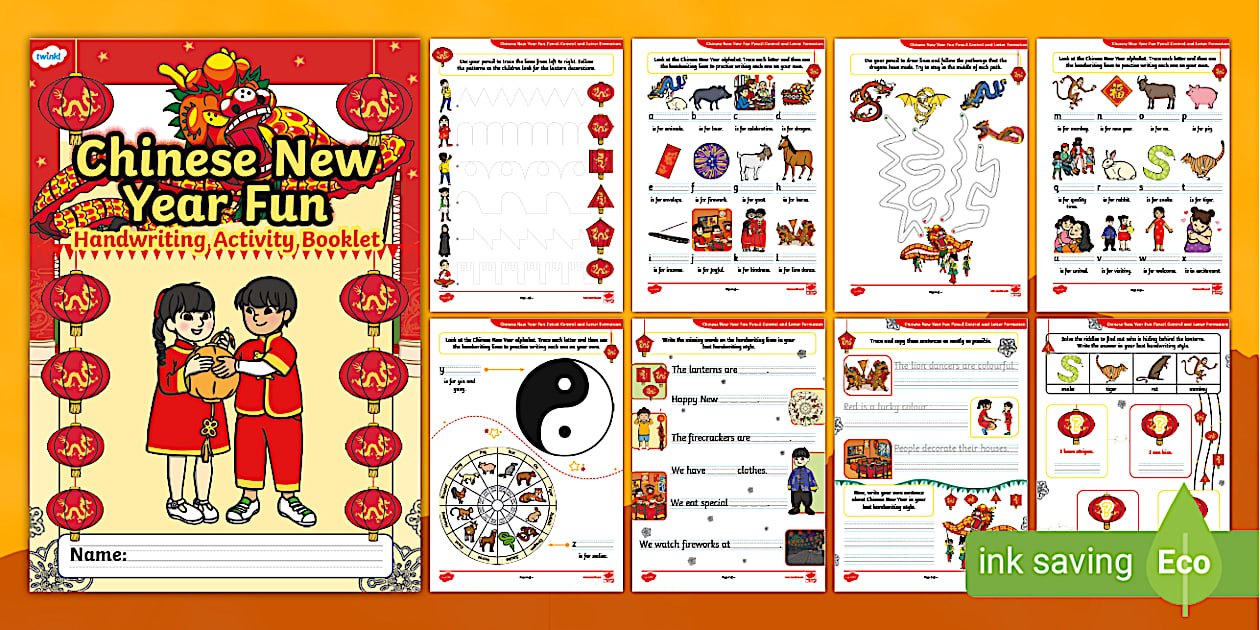 Chinese New Year Fun Handwriting Activity Booklet