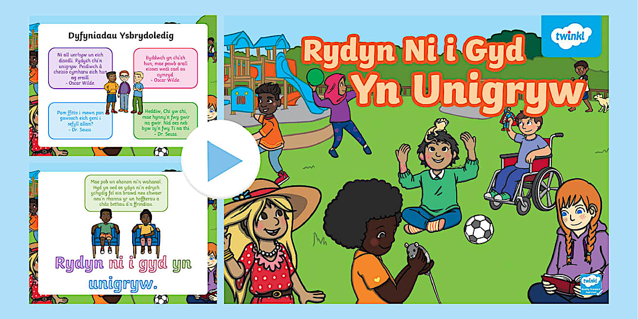 Pŵerbwynt Rydyn Ni i Gyd Yn Unigryw (teacher made) - Twinkl