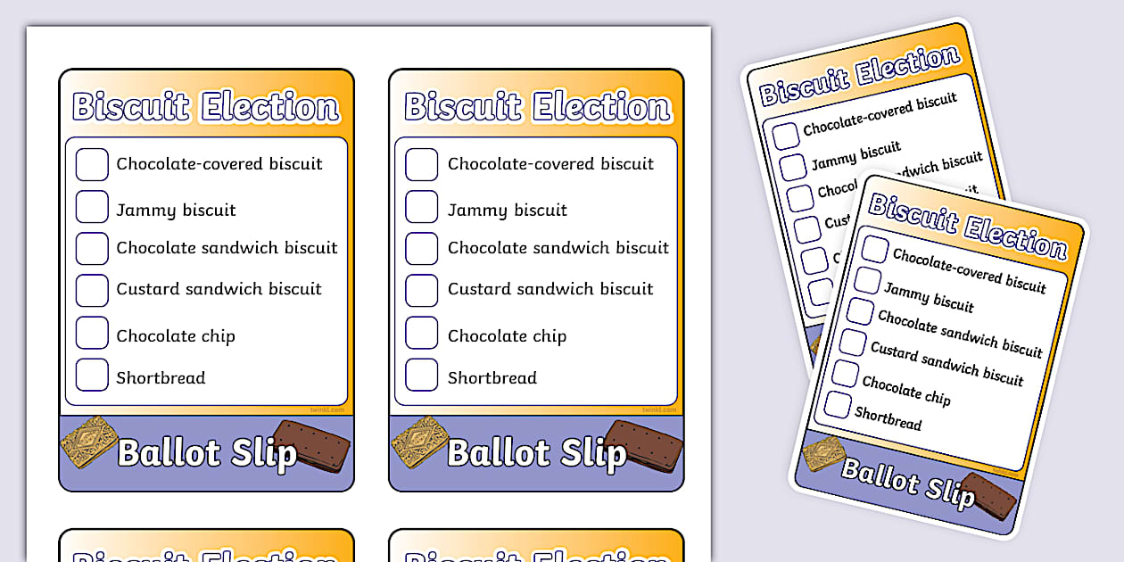 Biscuit Election Ballot Slips (teacher made) - Twinkl