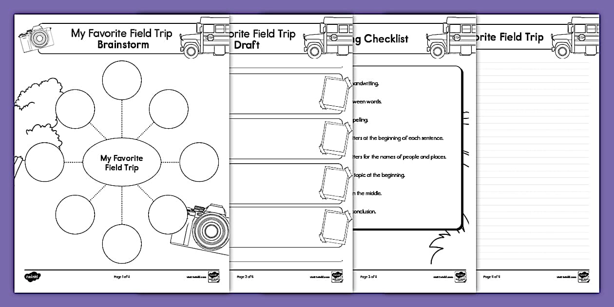 First Grade My Favorite Field Trip Writing Prompt Activity Worksheet