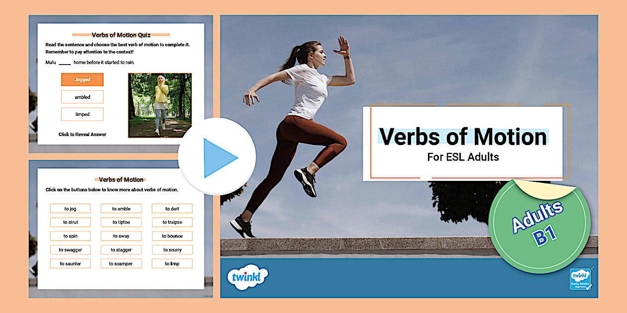 ESL Verbs of Motion Lesson [Adults, B1] - Twinkl