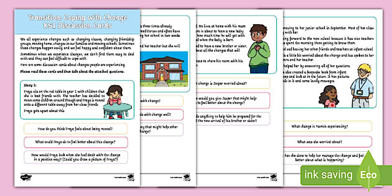Transition: Coping with Change KS1 Discussion Cards Activity