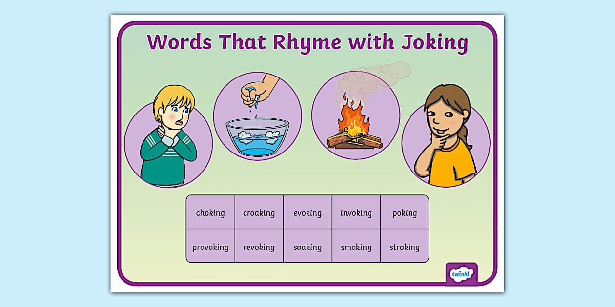 Words That Rhyme with Joking Word Mat (Teacher-Made)
