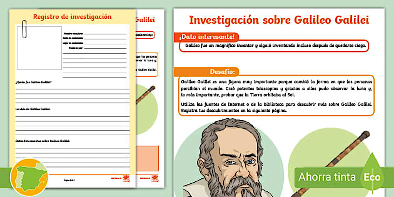 Ficha de investigación: Galileo Galilei - Twinkl