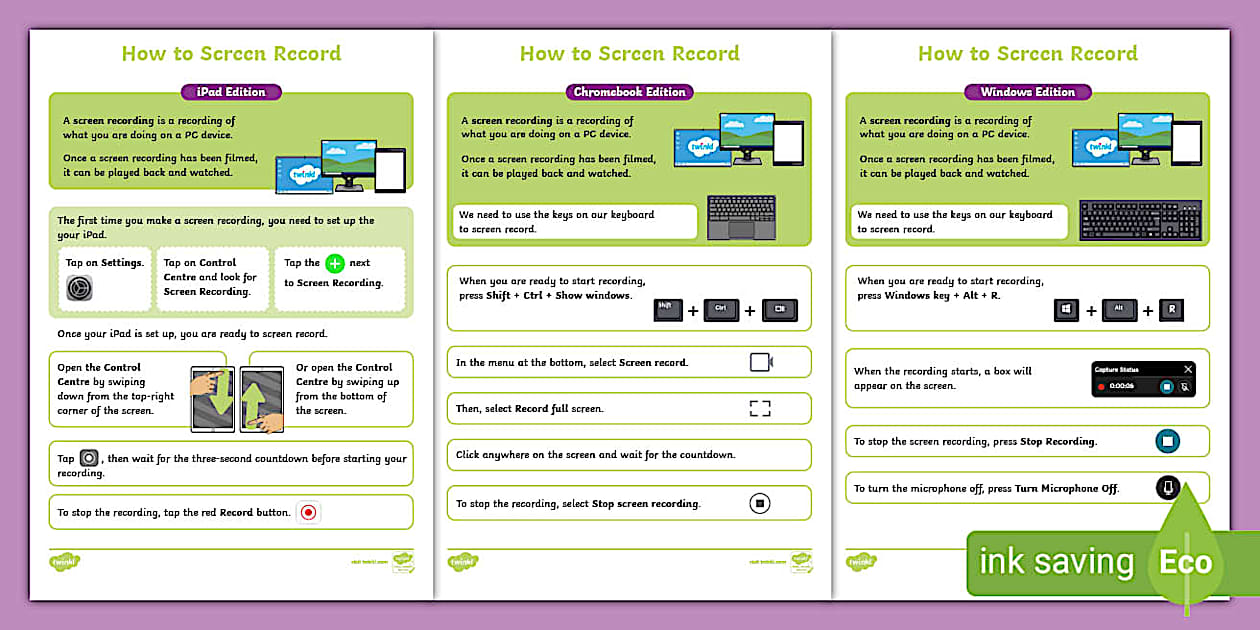 KS1 How to Screen Record - KS1 - ICT (teacher made) - Twinkl