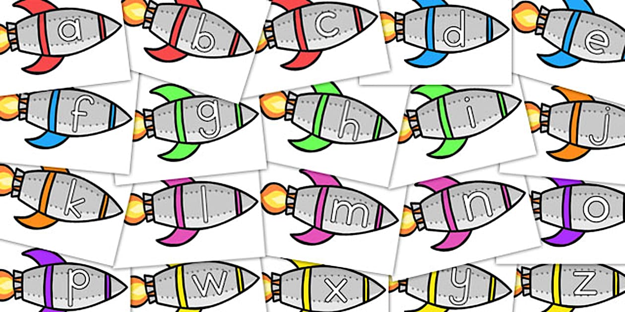 A-Z On Rockets Lowercase (teacher made) - Twinkl