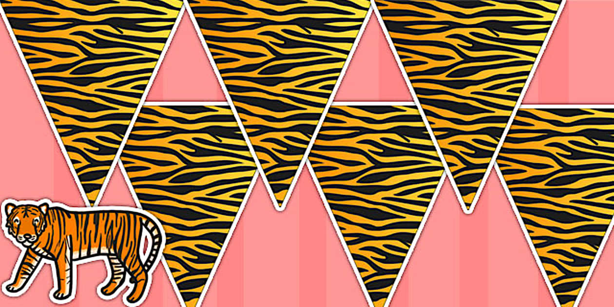 Tiger Pattern Bunting (teacher made) - Twinkl