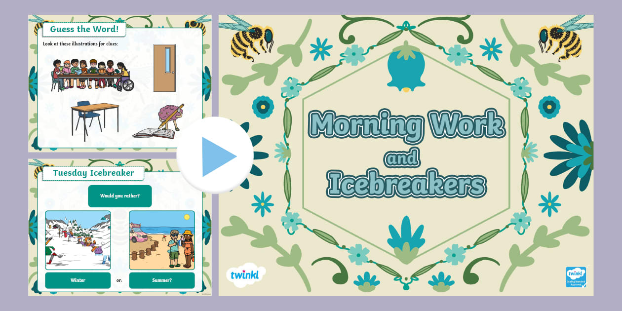 Morning Work and Ice Breakers Powerpoint - Twinkl