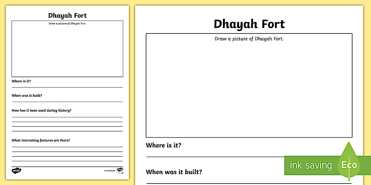 Dhayah Fort Worksheet (Teacher-Made) - Twinkl