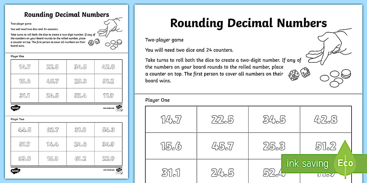 Rounding Decimal Numbers CfE Second Level Activity - Twinkl