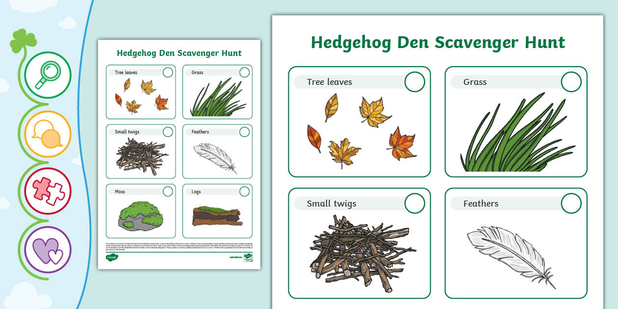 Hedgehog Den Scavenger Hunt Activity
