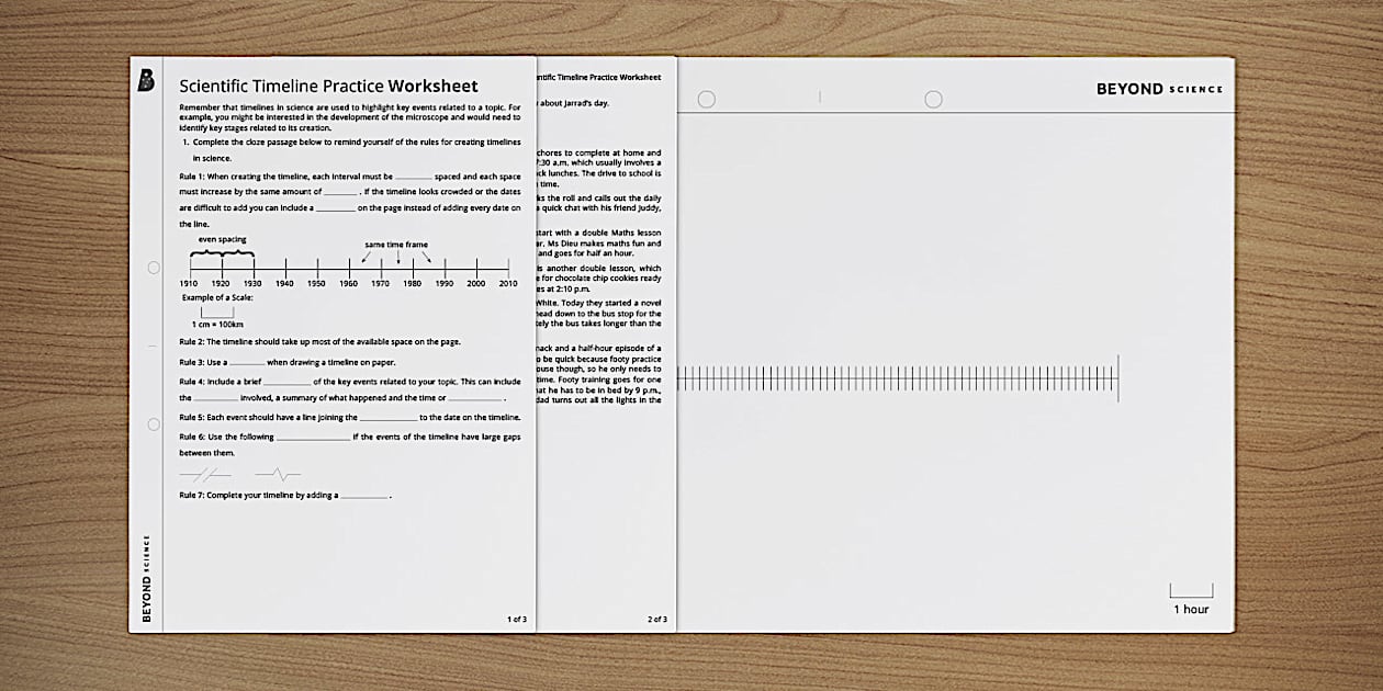 Scientific Timeline Practice Worksheet - Beyond Science