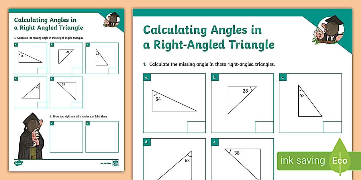 Calculating Angles in a Right Angled Triangle - Twinkl