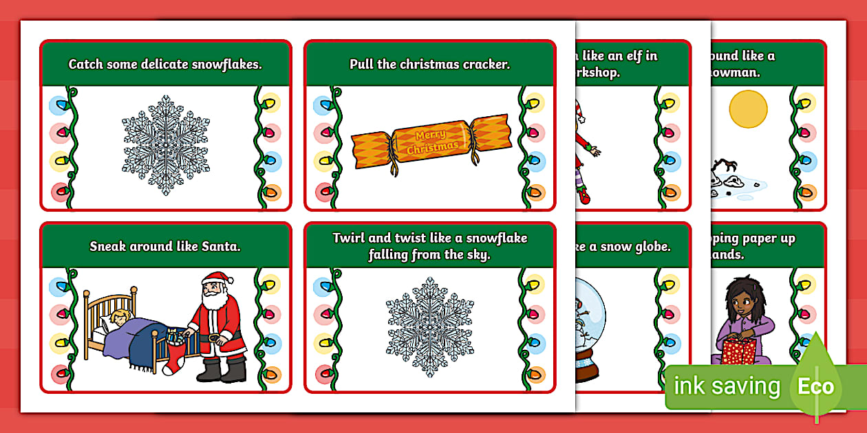 Christmas Brain Breaks - Action Cards (teacher made)