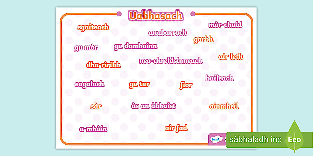 Faclan eile airson uabhasach – Brat-fhacail