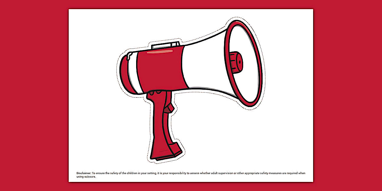 Megaphone Emoticon Cut-Out (teacher made) - Twinkl