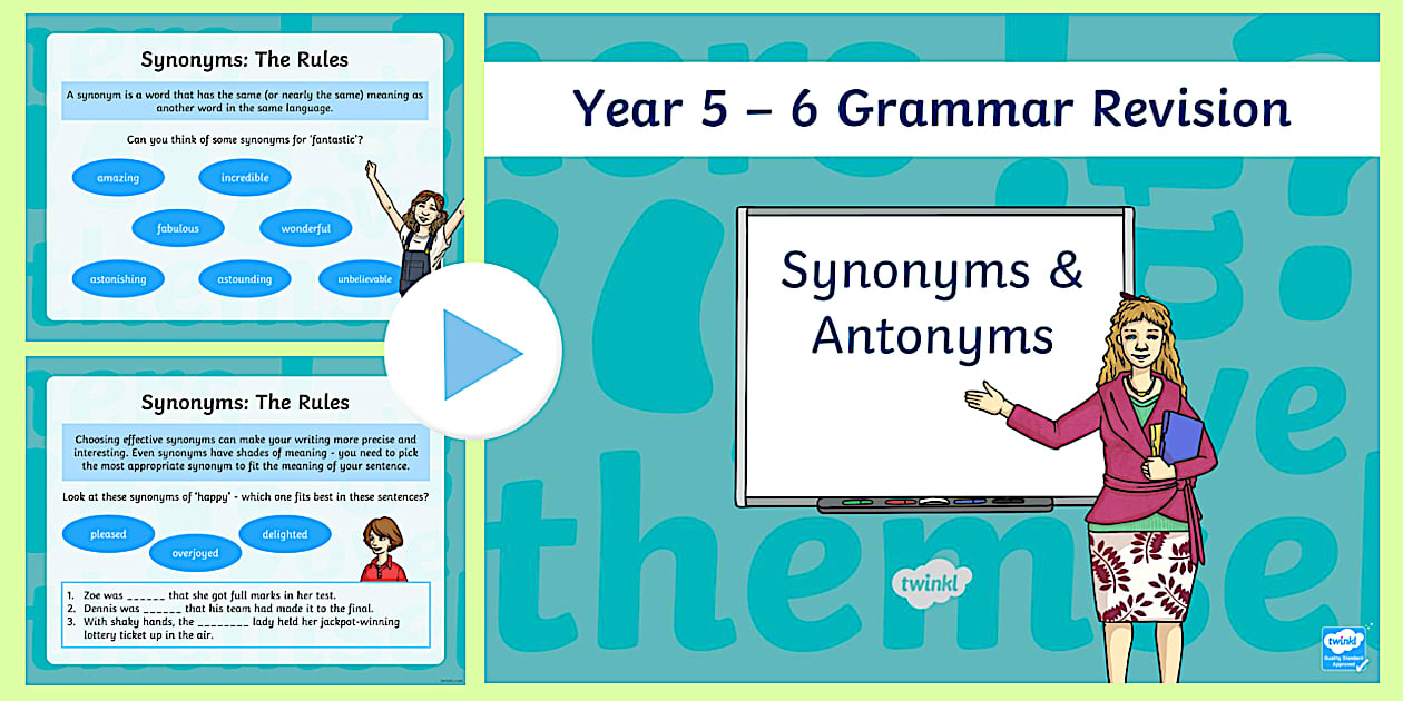 Year 5-6 Grammar Revision Guide and Quick Quiz Synonyms and Antonyms