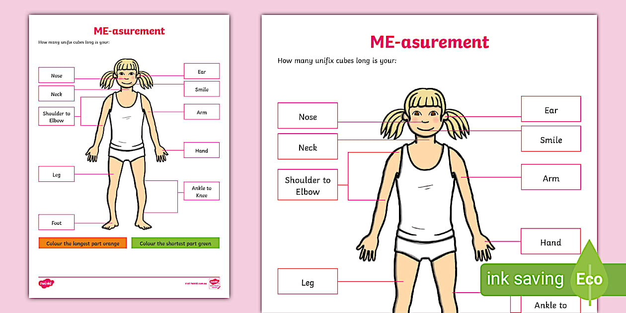 Measuring Me Measurement Activity Sheet (teacher made)