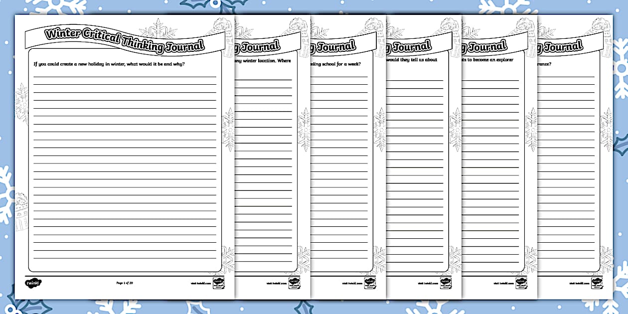 Critical Thinking Journal | Resource | Twinkl USA - Twinkl