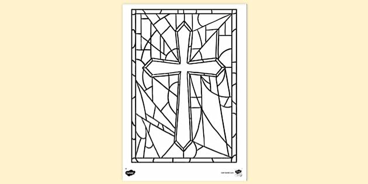 Cross Colouring Page for Children (teacher made) - Twinkl