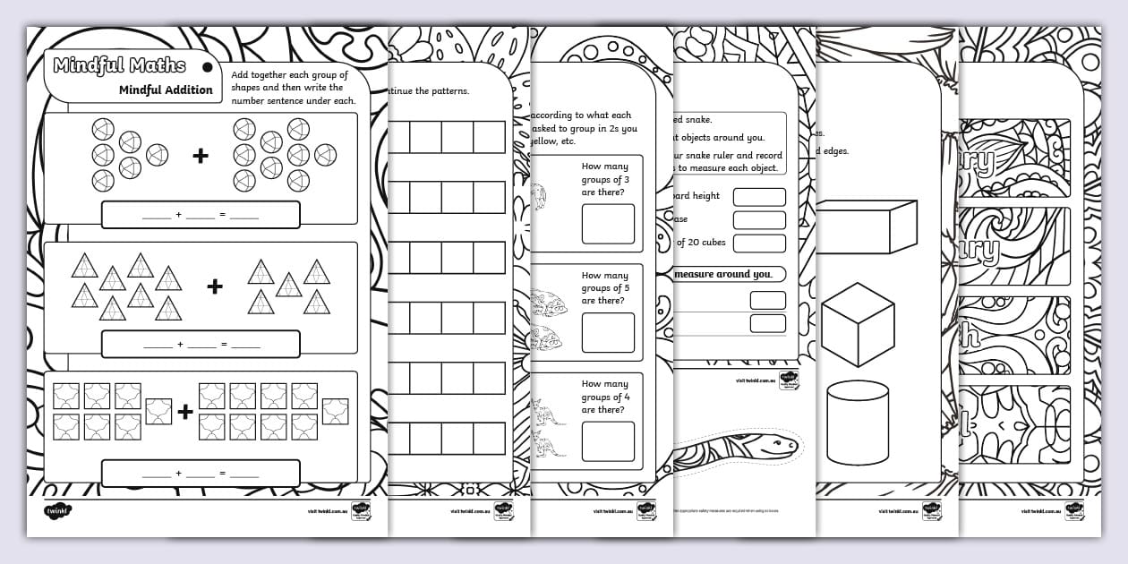 Mindful Maths Year 1 Activities - Twinkl
