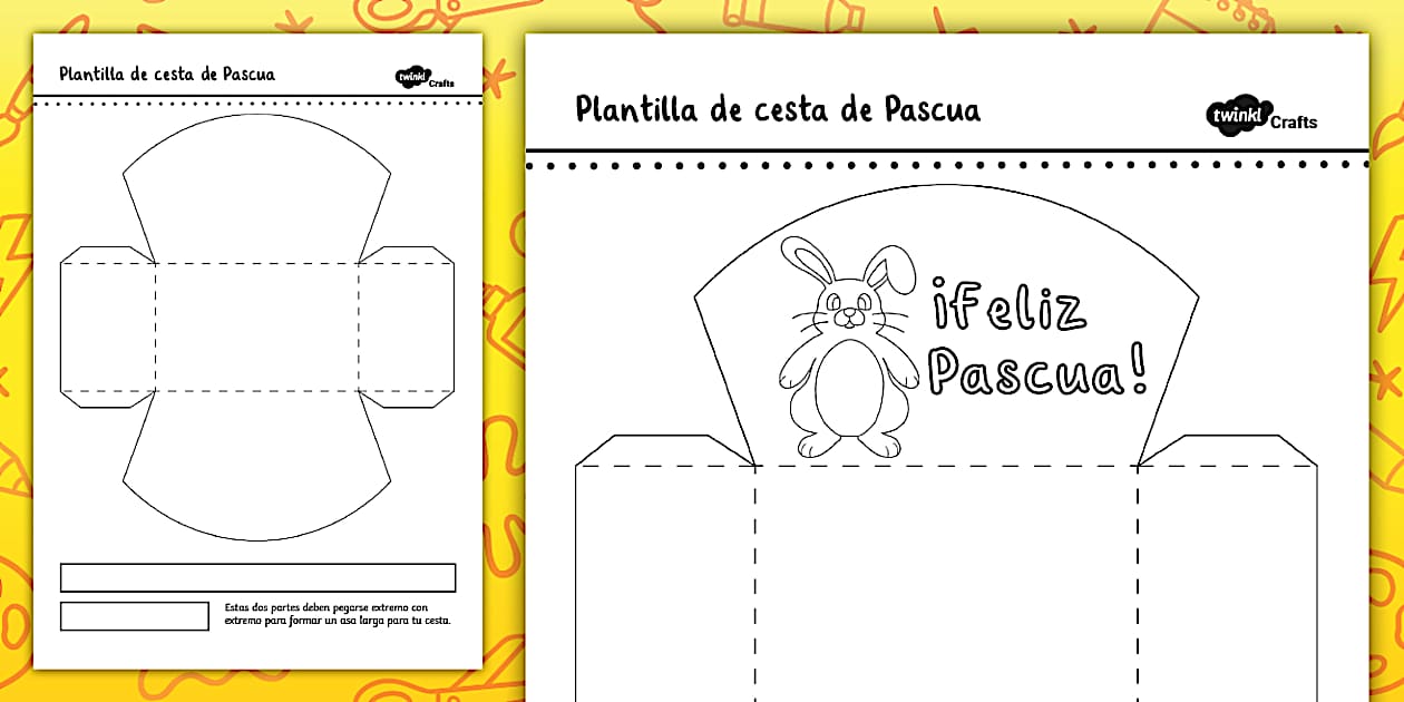 Manualidad: Cesta de Pascua imprimible (teacher made)