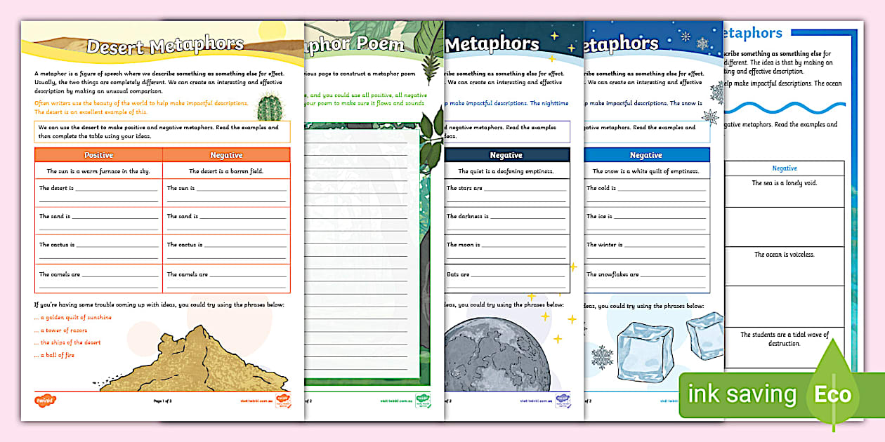 World Poetry Day Metaphor Poem Writing Templates - Twinkl