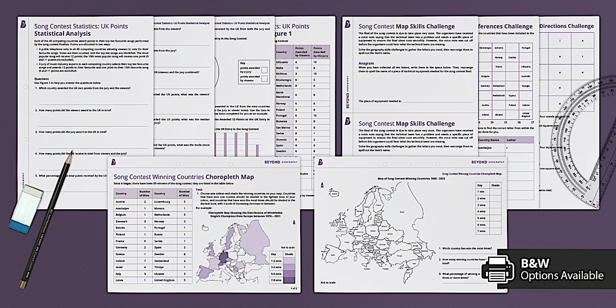Song Contest Geographical Skills Challenge Pack - Twinkl