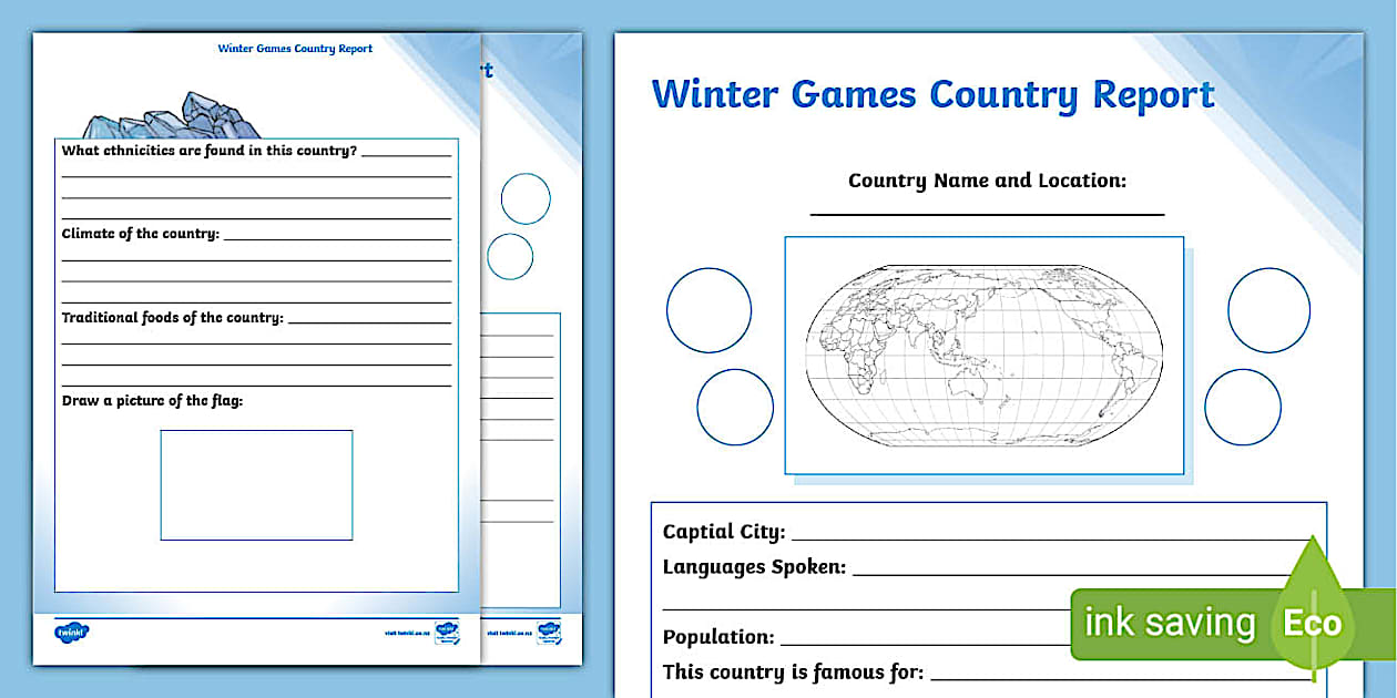 Winter Games Country Fact File (teacher made) - Twinkl