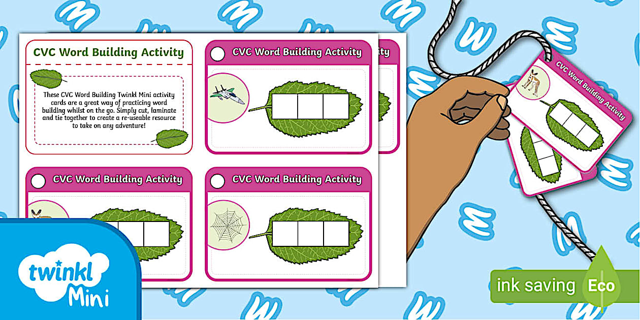 Twinkl Mini CVC Word Building Activity Cards (teacher made)