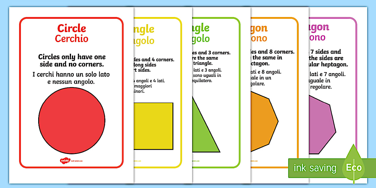 2D Shape Information Posters English/Italian - 2D Shape Information Posters