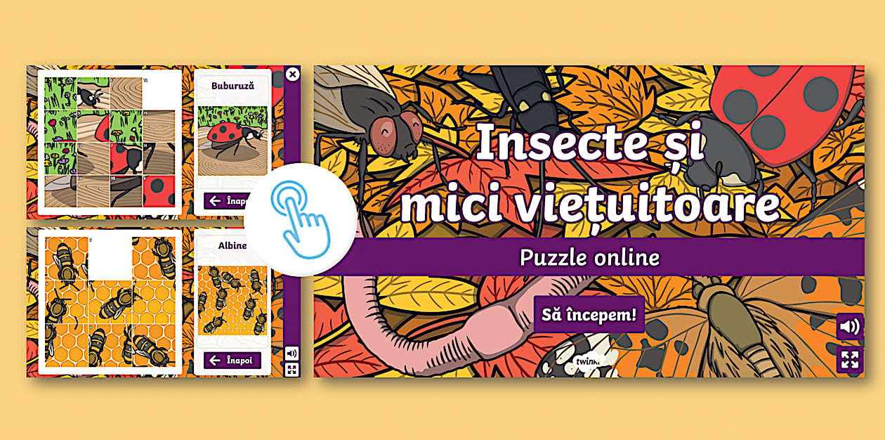 Insecte și mici viețuitoare – Puzzle online - Twinkl