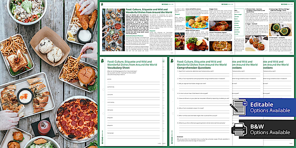 Food Reading Comprehension | Abridged Reading | Beyond