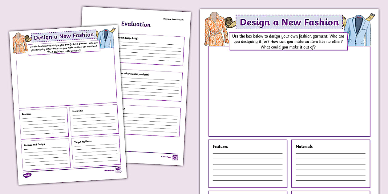 Design a New Fashion Worksheet (Teacher-Made) - Twinkl