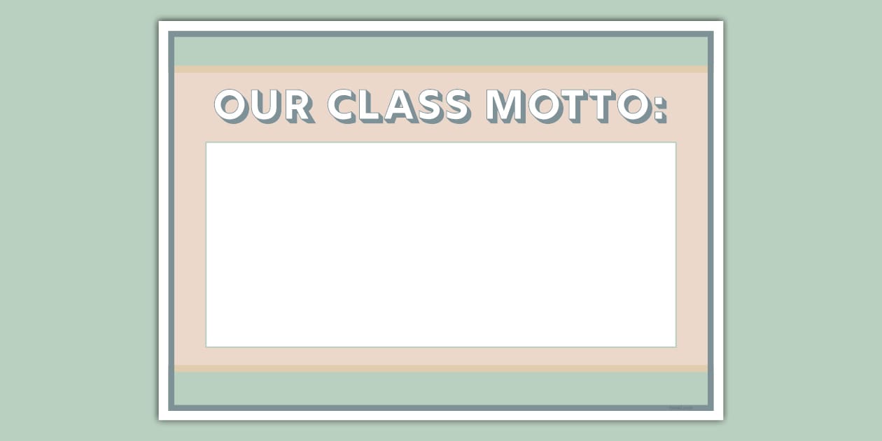 3D Effect Themed Class Motto Display Sign (teacher made)