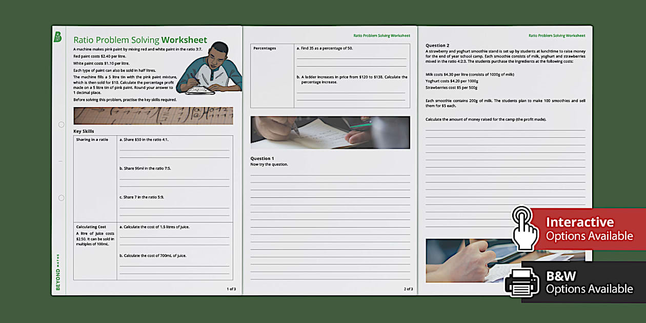 Ratio Problem Solving Worksheet (teacher made) - Twinkl