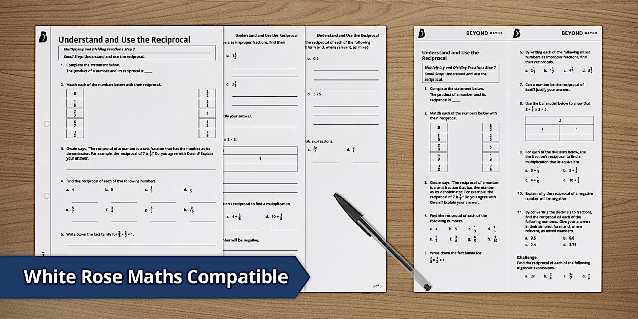 👉 Understand and Use the Reciprocal - Twinkl