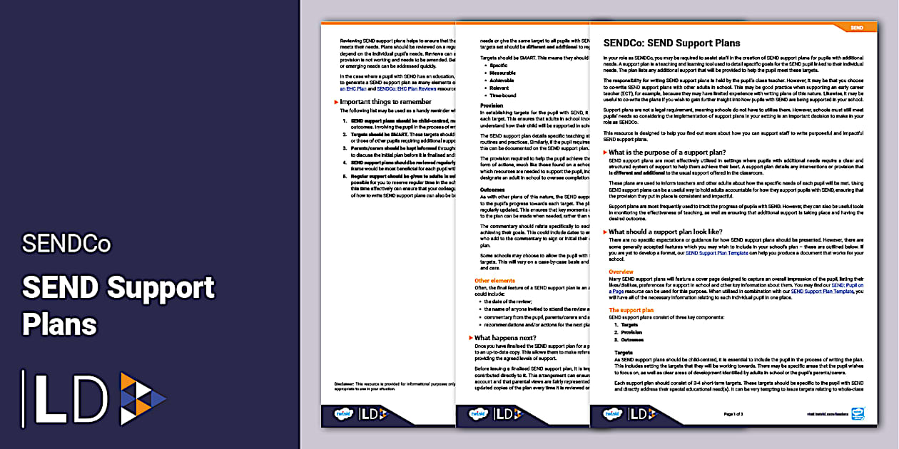 SENDCo: SEND Support Plans (teacher made) - Twinkl