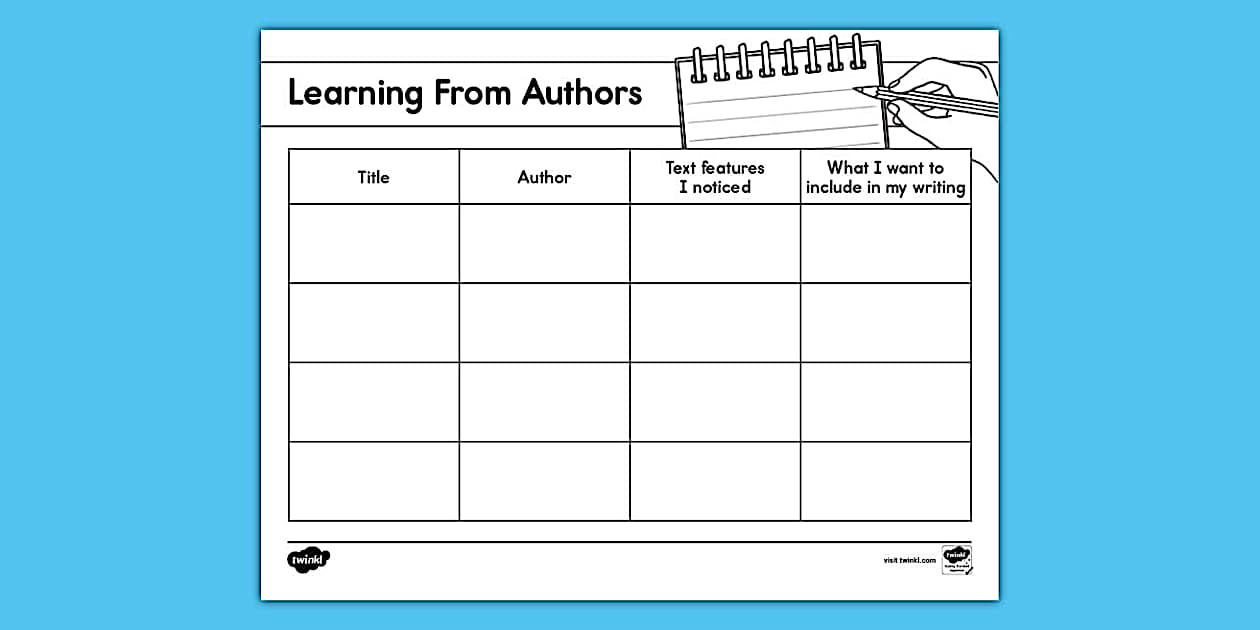Author Study Graphic Organizer | Resource | Twinkl USA