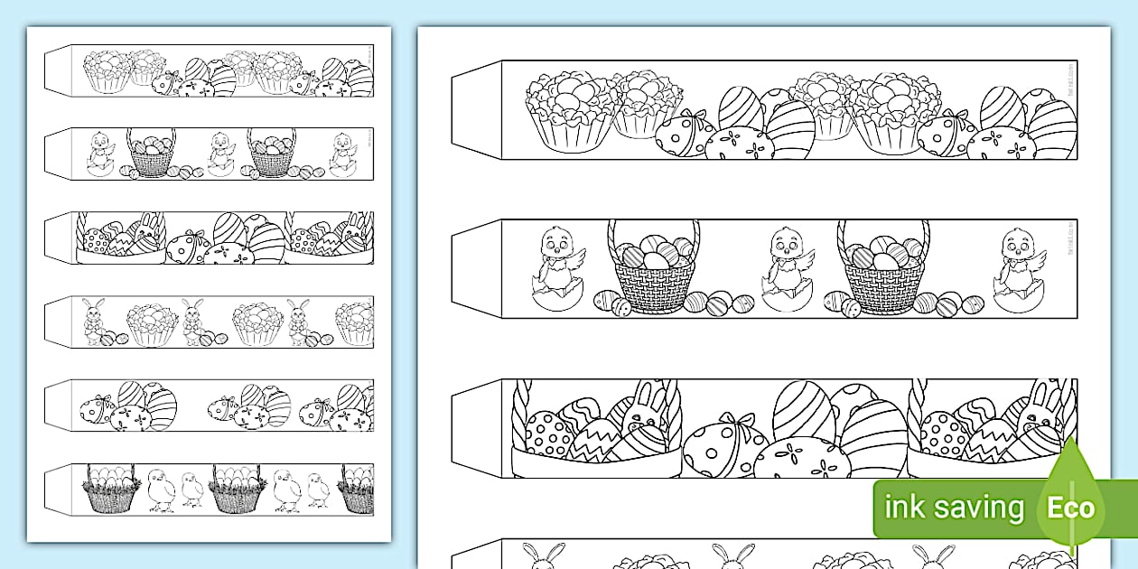 Easter Paper Chain Colouring Activity - Twinkl - KS1